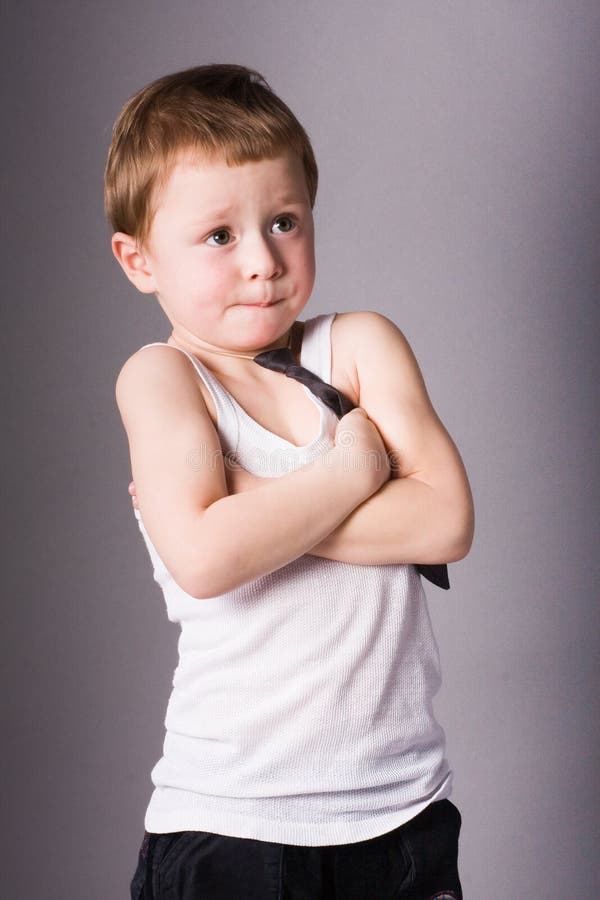 Indignant boy stock photo. Image of little, alone, hands - 12564302