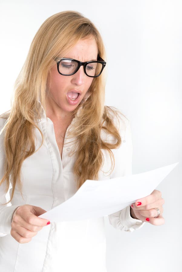 Indignant news stock photo. Image of anger, enlarge, blonde - 49253836