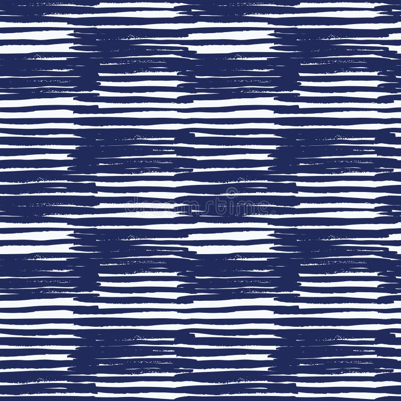 Indigo Stripes Misprint Checks Seamless Vector Pattern. Stock Vector ...
