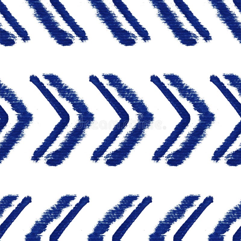Indigo Arrows Seamless Pattern Stock Illustration - Illustration of ...