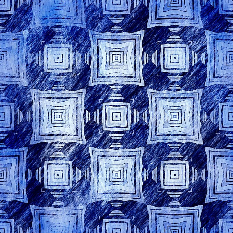 Indigo Blue Grunge Wash Linen Print Pattern. Modern Rustic Nantucket Distressed Fabric Textile ...