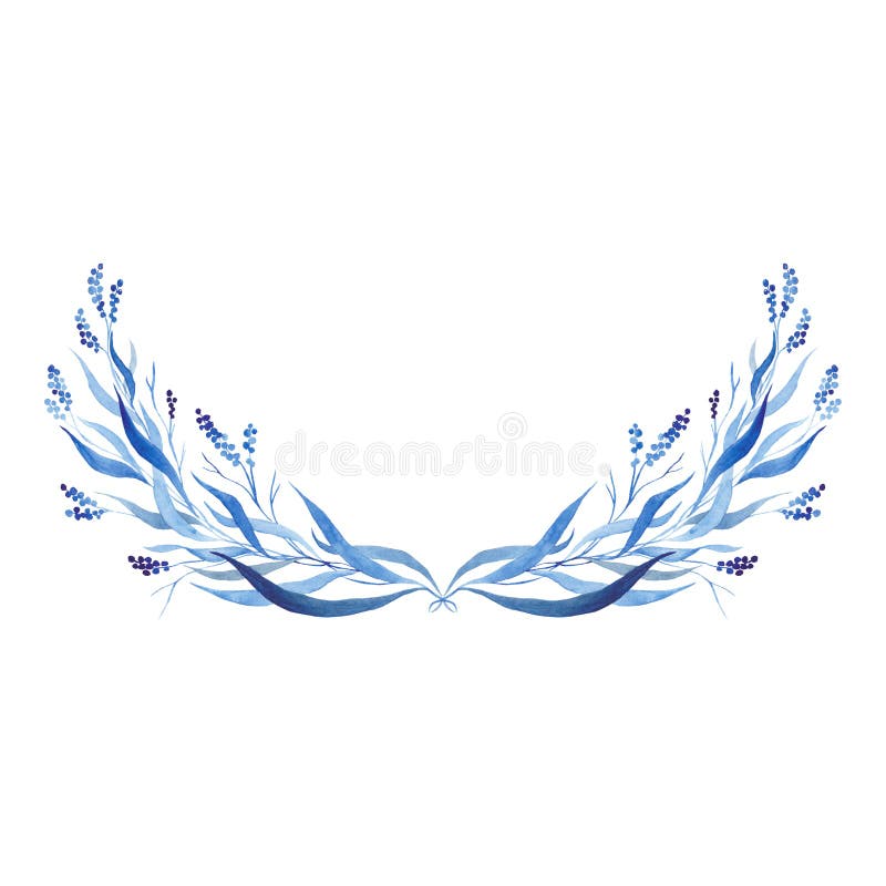 Indigo Blue Hand Drawn Semicircle, Vector Illustration Stock Vector ...