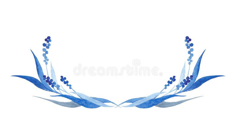 Indigo Blue Hand Drawn Semicircle, Vector Illustration Stock Vector ...