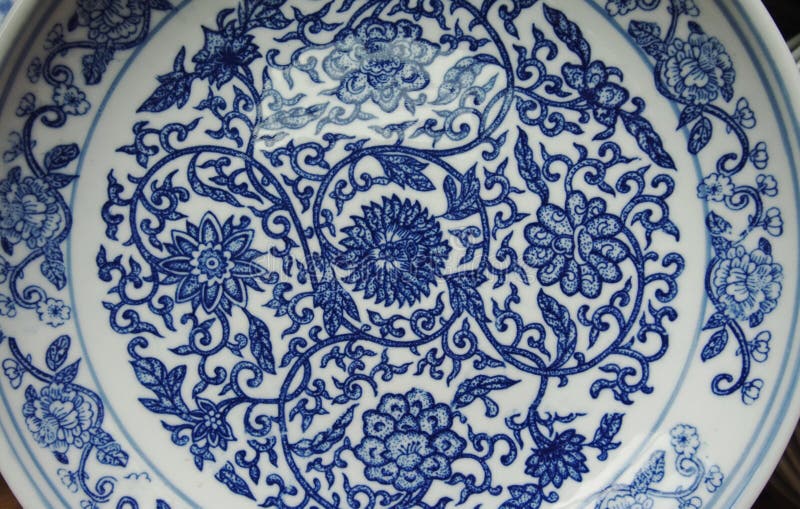Indigo china ware stock image. Image of kitchenware, flower - 51616831