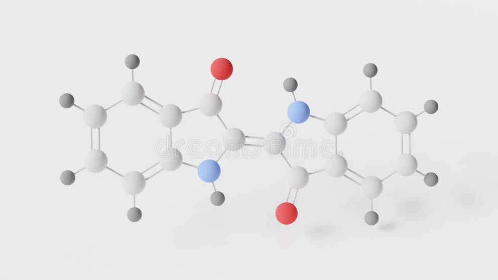 Indigo Dye Molecule 3d, Molecular Structure, Ball and Stick Model ...