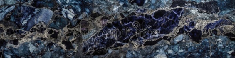 Indigo Marble Stone Texture Panoramic Banner. Generative AI Stock ...