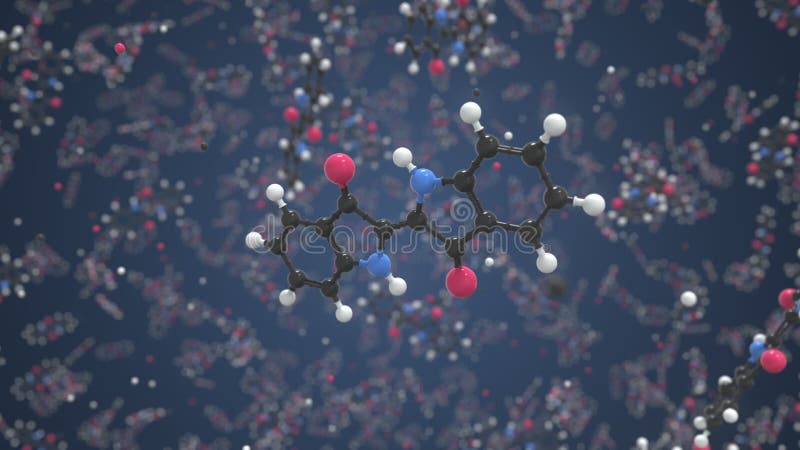 Indigo Molecule, Conceptual Molecular Model. Chemical Looping 3d ...