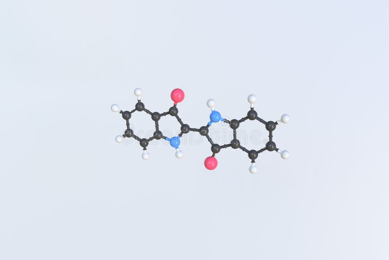 Indigo Molecule, Isolated Molecular Model. 3D Rendering Stock ...