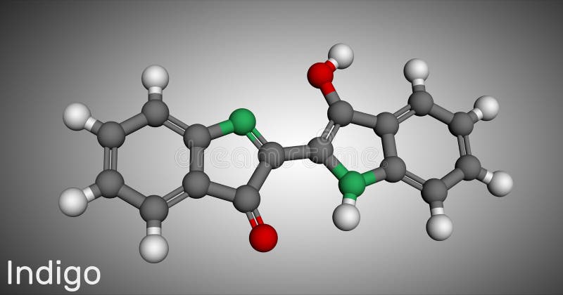 Indigo Molecule. it is Natural Dye with a Distinctive Blue Color Stock ...