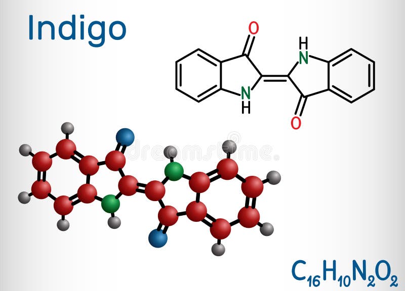 Indigo Molecule. it is Natural Dye with a Distinctive Blue Color Stock ...