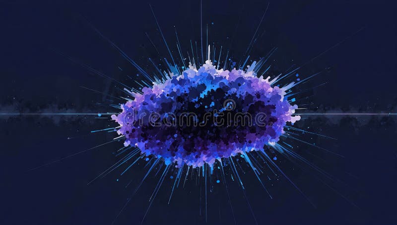 Indigo Technology Particle Abstract Background. Anime Style Stock ...