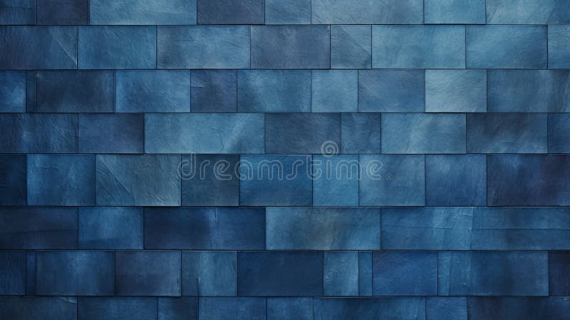 Indigo Tile Wall: Moody Blue Texture with Squares for Media Room Stock ...