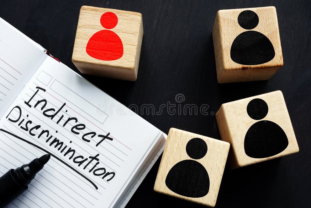 Indirect Discrimination Written in the Note Pad and Cubes Stock Image ...