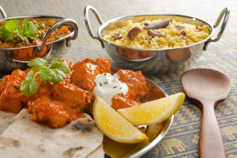 De Indische Kip Tikka Van De Maaltijd Stock Foto - Image of rijst ...