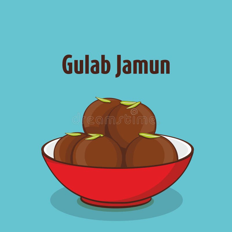 Gulab Jamun vector illustratie. Illustration of diwali - 68376485