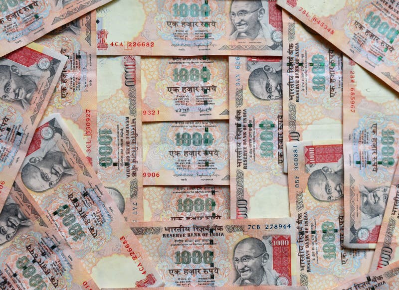 Indisches Geld, 1000-Rupien-Anmerkungen Mit Medizin Stockfoto - Bild ...
