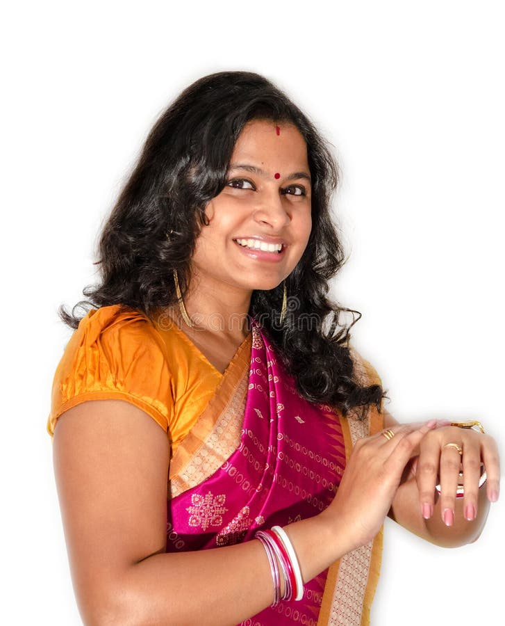 Indisk kvinnastående fotografering för bildbyråer. Bild av asiatisk ...