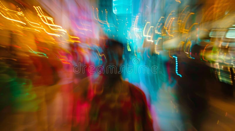 Indistinct Faces Bob To the Beat in a Sea of Color and Motion Stock ...