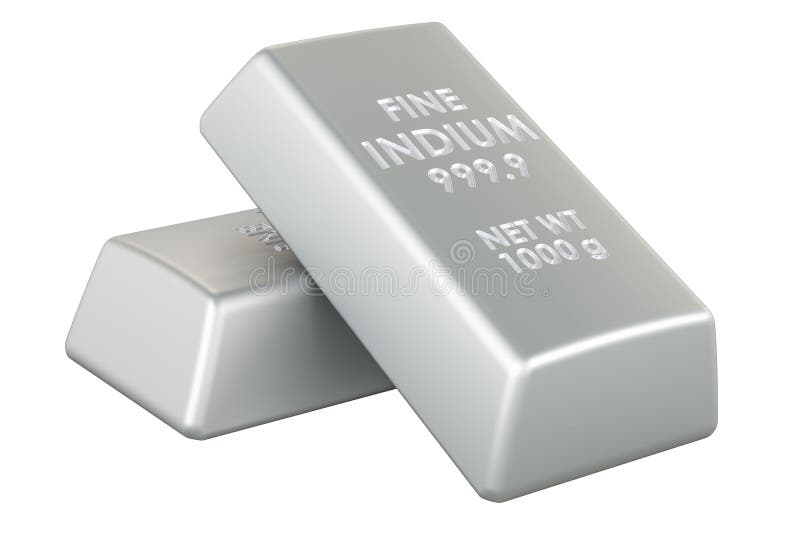 Indium Bars, Indium Ingots. 3D Rendering Stock Illustration ...