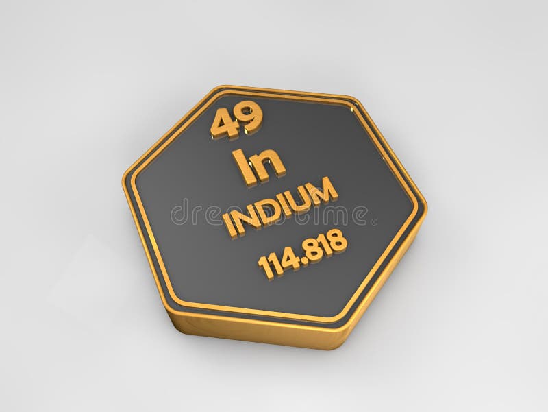 Indium - in - Chemical Element Periodic Table Hexagonal Shape Stock ...