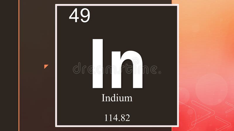 Indium Chemical Element Symbol on Brown Red Solid and Gradient Background Stock Illustration ...