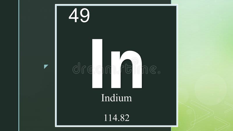 Indium Chemical Element Symbol on Green Solid and Gradient Background Stock Illustration ...