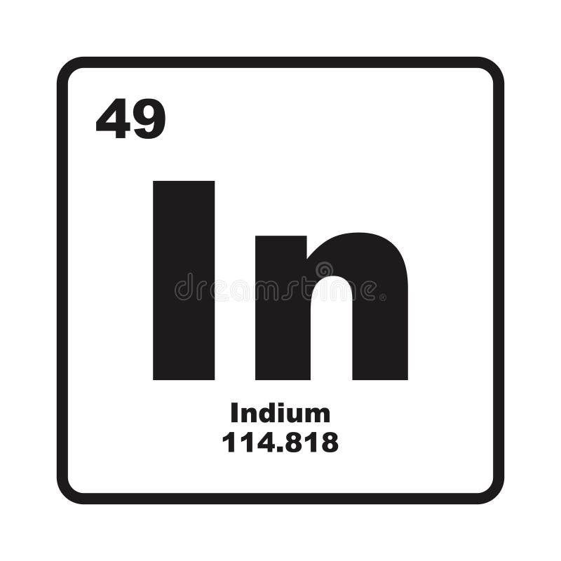 Indium element icon stock vector. Illustration of chemically - 296983706