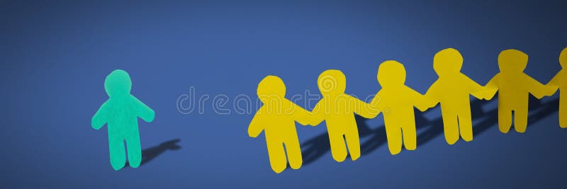 Individual Alone and Group Together People Paper Cut Outs Stock Photo ...