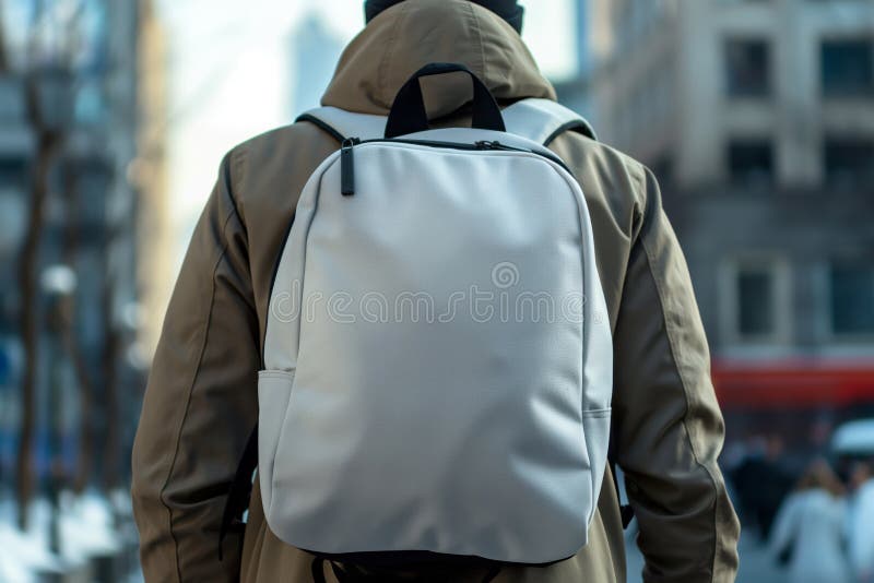 Individual with Backpack in Winter Setting Stock Image - Image of ...