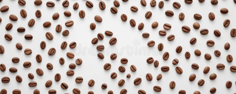 Individual Coffee Beans Placed in a Precise Triangular Formation on a ...