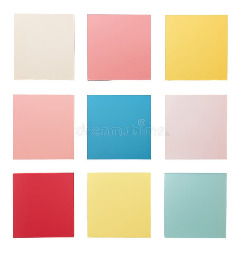 Individual Colored Paper Sheets on a White Background for Mockup and ...