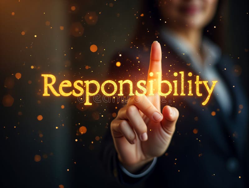Individual Demonstrating the Concept of Responsibility with Illuminated ...