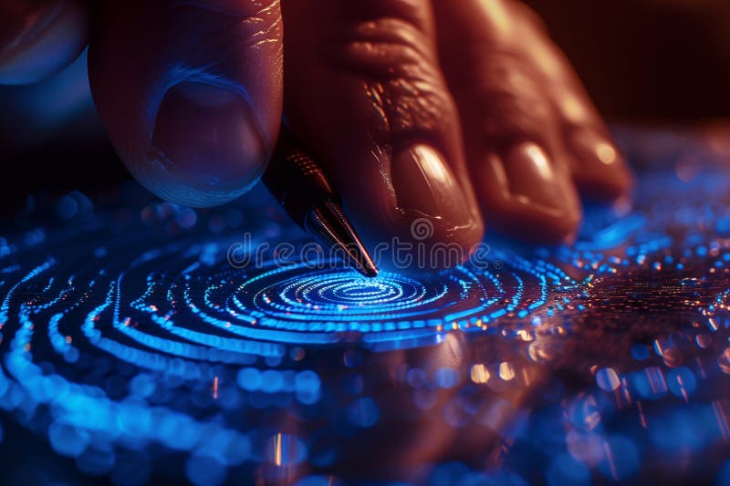 An Individual is Digitally Signing a Document with a Stylus on a ...