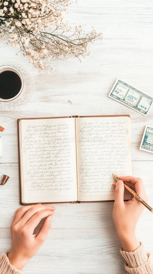 Closeup Person Writing Paper Capturing Thoughts Ideas Pen Stock Photos ...