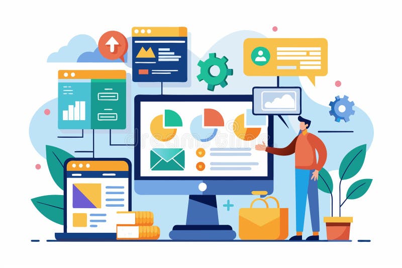 An Individual Engages With Data Analysis And Programming Visuals On A Computer In A Creative