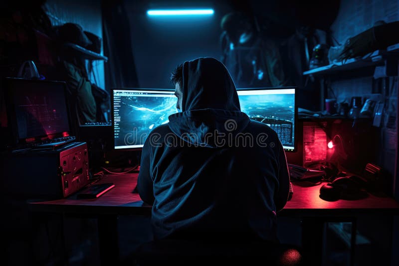 An Individual Engaging in Work or Study while Seated at a Desk, Facing ...