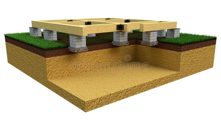 Individual Footing Basement - Isolated Computer Generated Industrial 3D ...