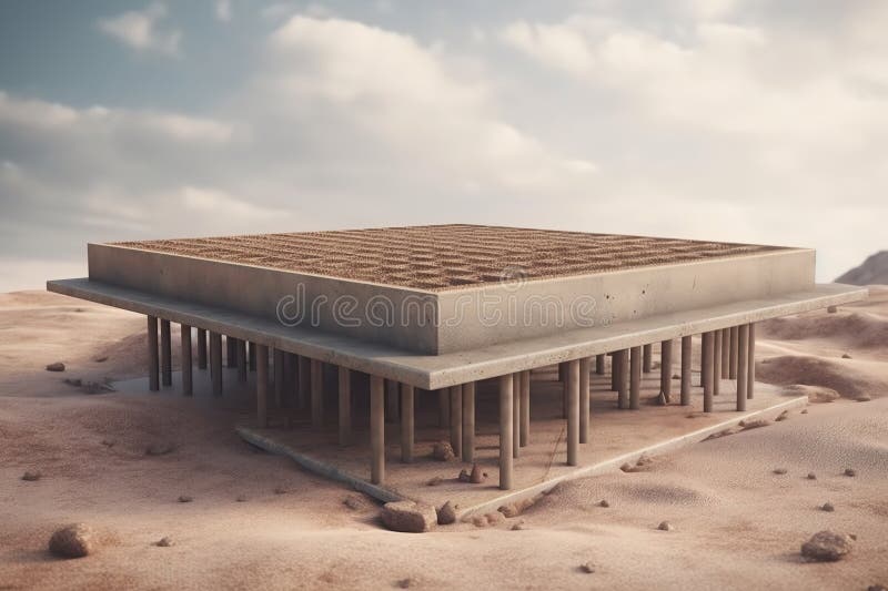 Individual Footing Foundation Isolated Creative Industrial 3d Rendering ...