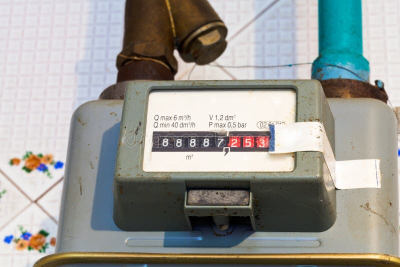 Individual gas meter stock image. Image of normative - 34252065