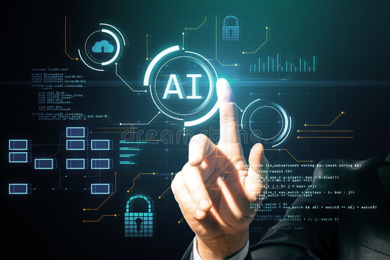 An Individual Interacting with a Futuristic AI Interface, Featuring ...