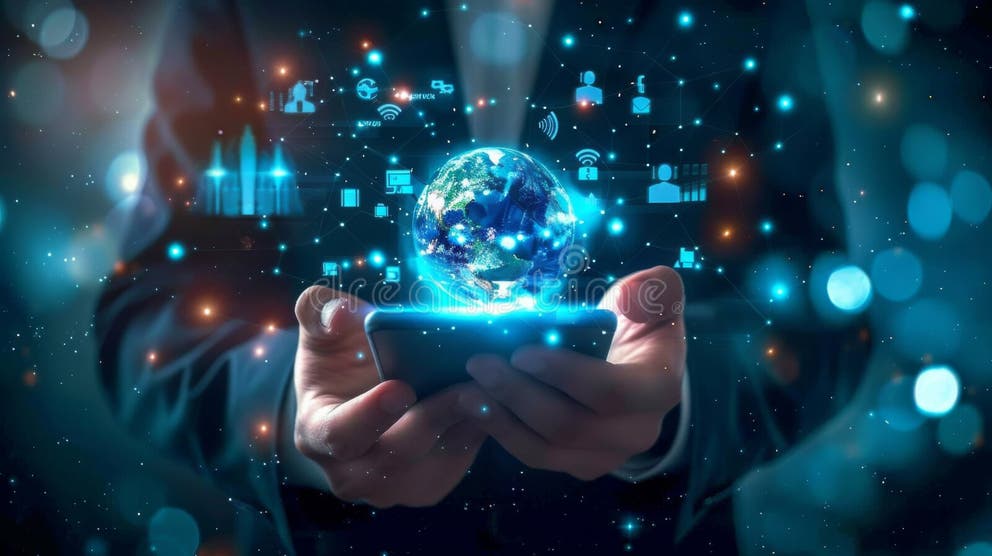 An Individual is Interacting with a Futuristic Holographic Interface ...