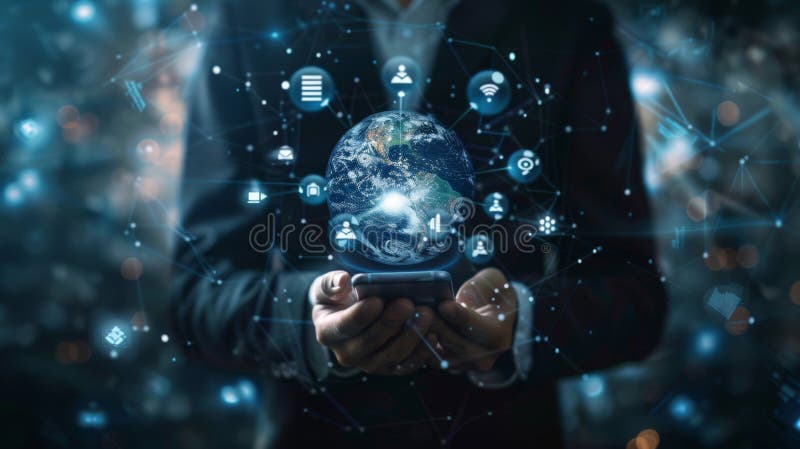 An Individual is Interacting with a Futuristic Holographic Interface ...