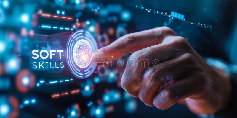 Individual Interacting with Virtual Interface Highlighting Soft Skills ...