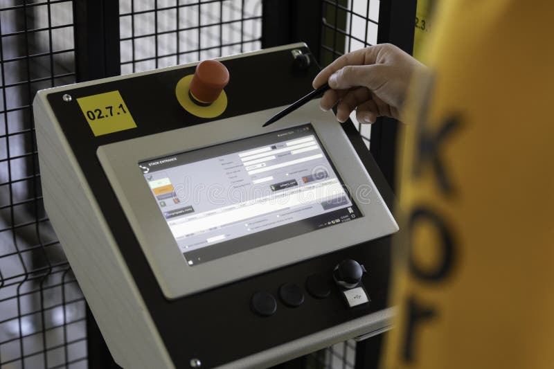 Control Panel Being Operated in Industrial Facility for Equipment ...