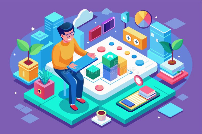 An Individual Learns Isometric Illustration Techniques while Exploring ...