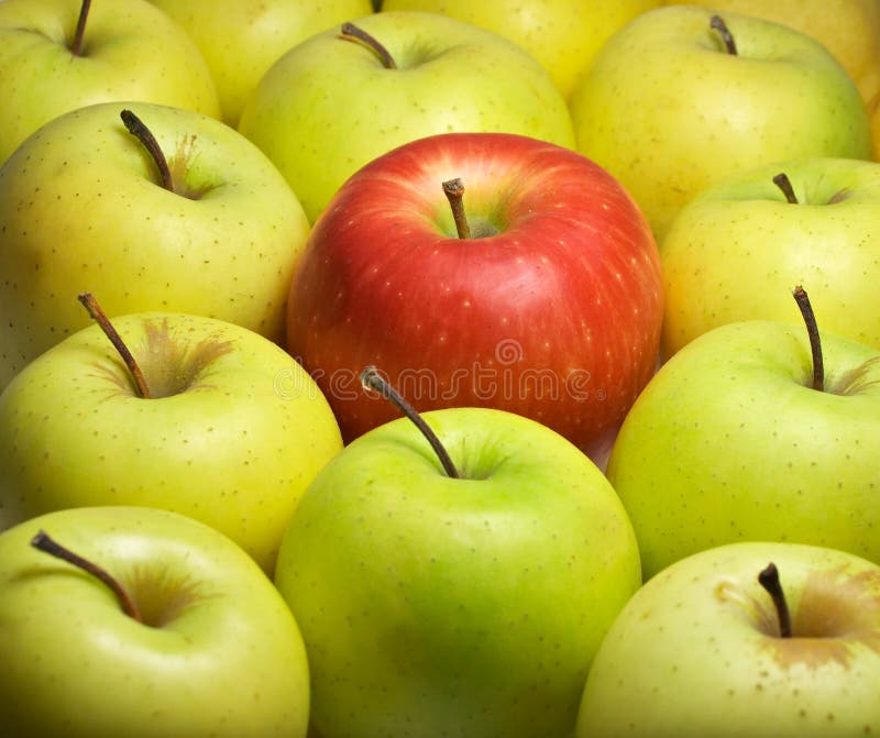 Individual - One Different - Red Apple Stock Image - Image of ...