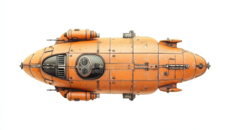 An Individual Orange Spaceship is Highlighted on a White Backdrop ...