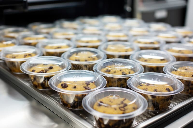 Individual Packing Muffins in Plastic Containers Stock Photo - Image of ...