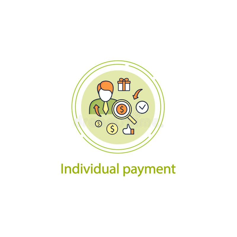 Individual Payment Concept Line Icon Stock Vector - Illustration of ...