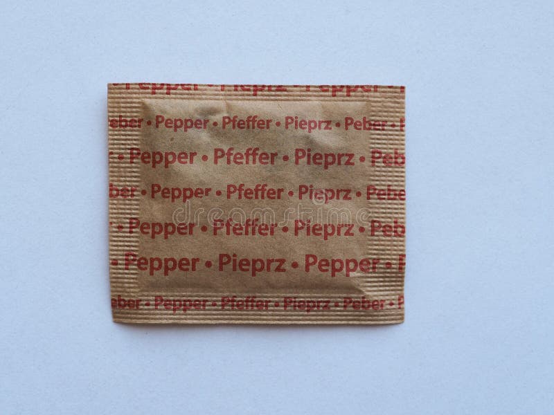 Individual pepper sachet stock photo. Image of pepper - 294899418